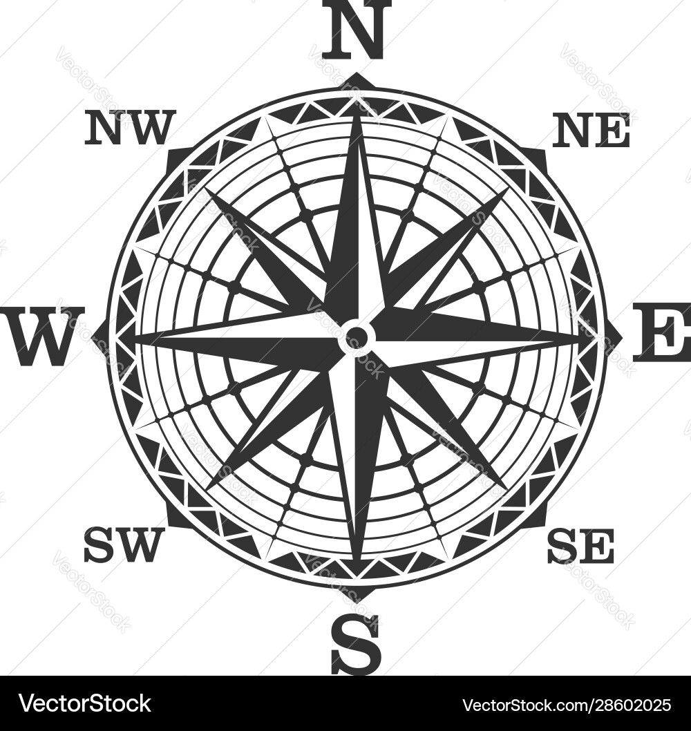 Vintage compass symbol and sign Royalty Free Vector Image