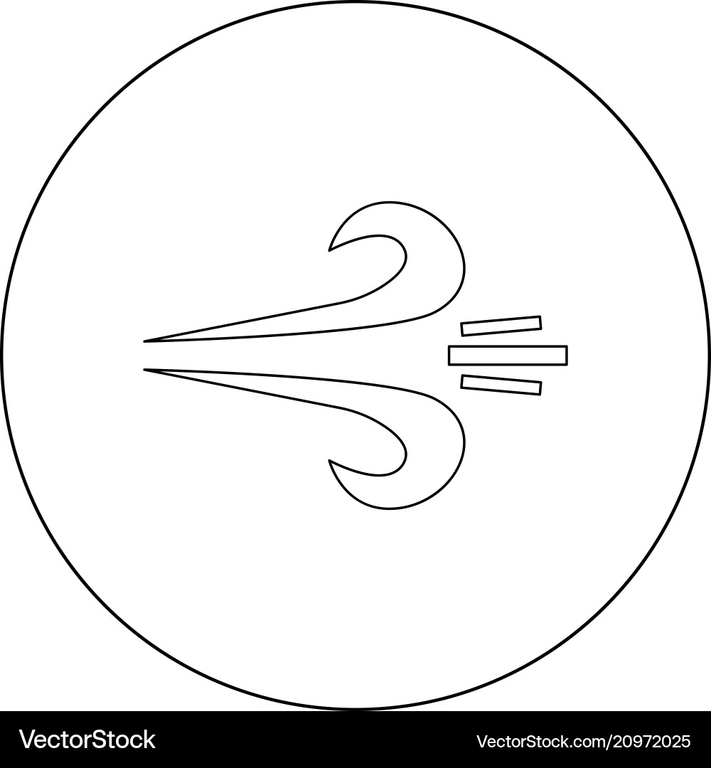 Wind icon black color in circle or round Vector Image