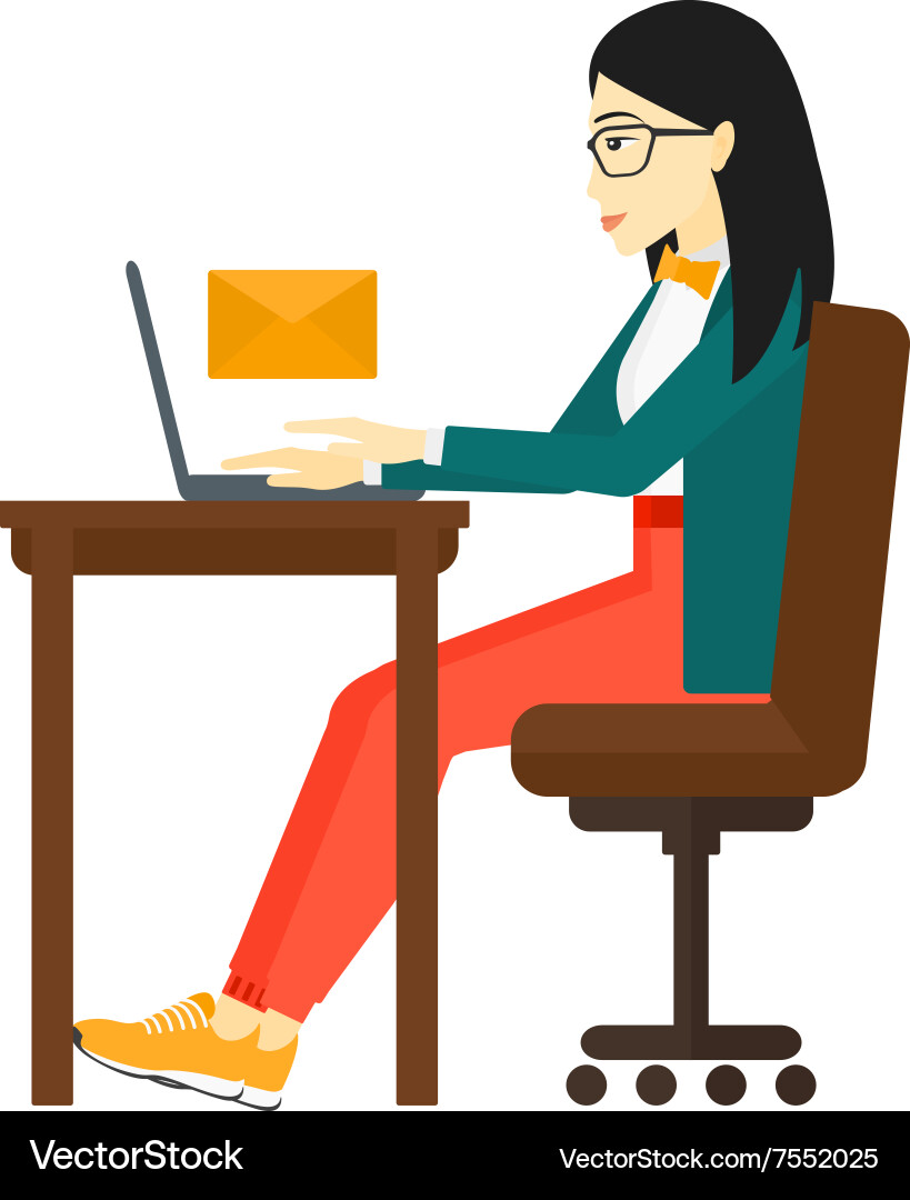 Woman receiving email Royalty Free Vector Image