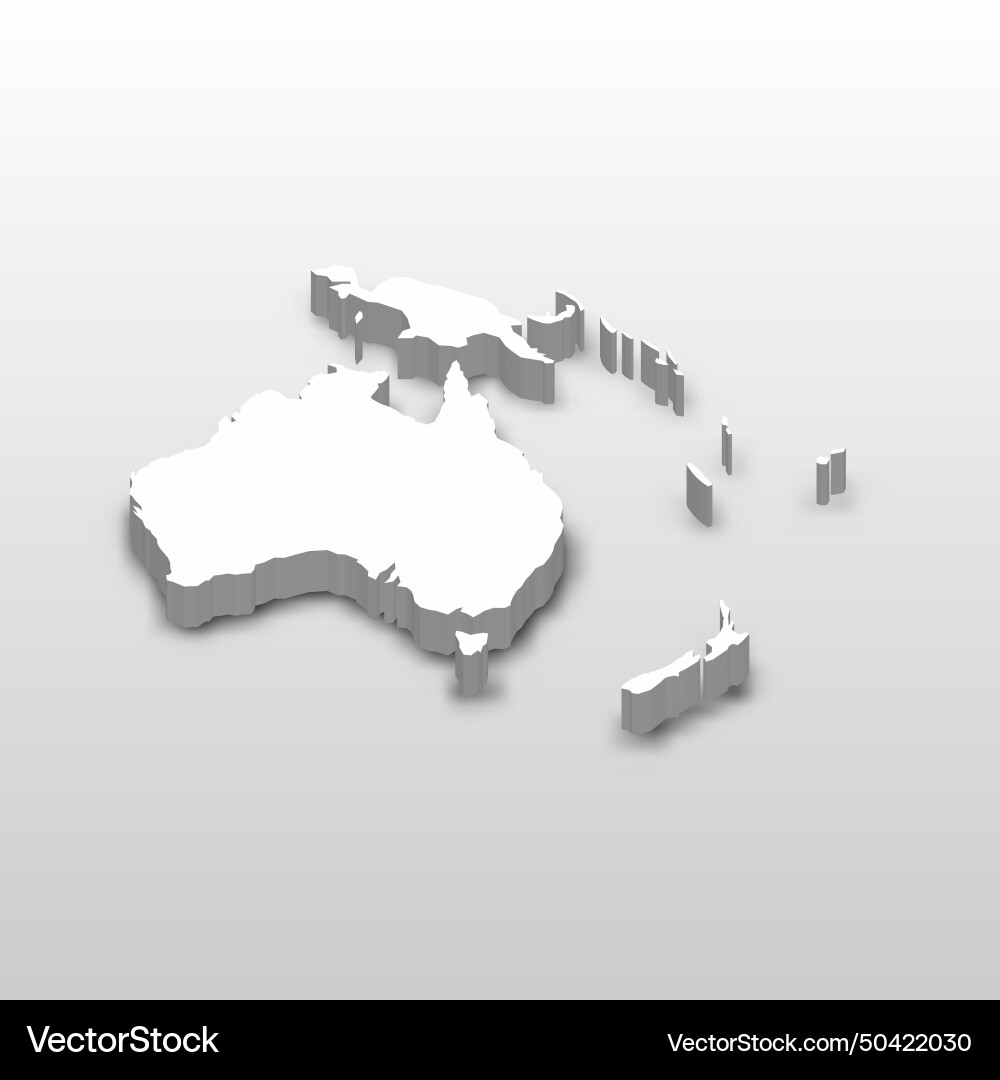 3d map of australia continent Royalty Free Vector Image