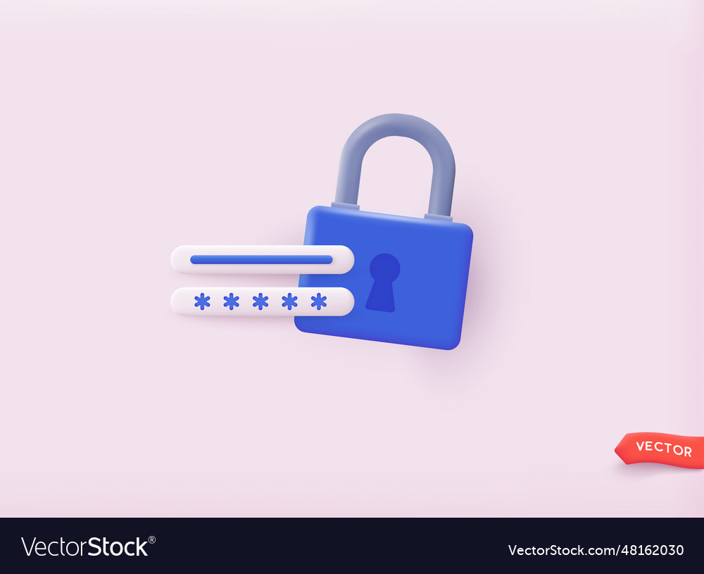 Account Login And Password Security Concept Sign Vector Image
