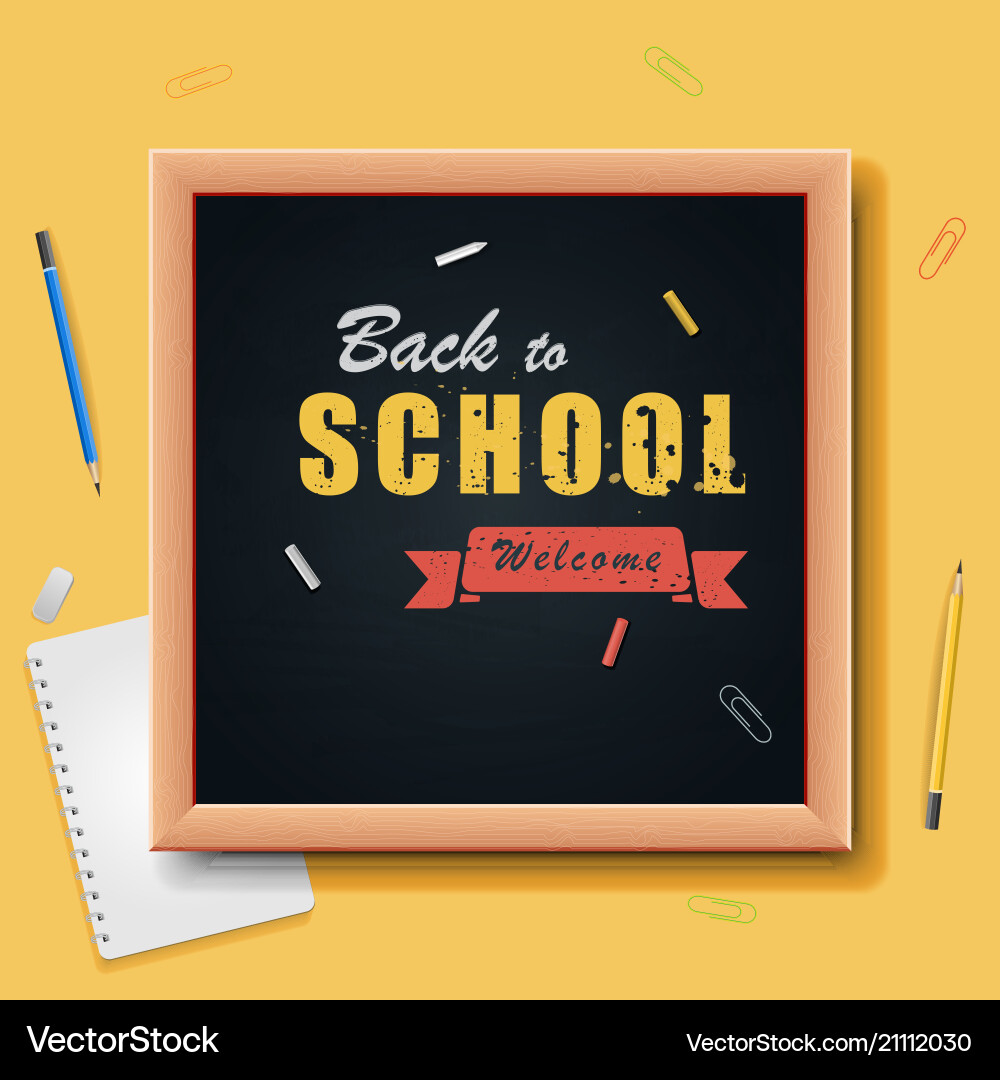 Back to school on wood background Royalty Free Vector Image
