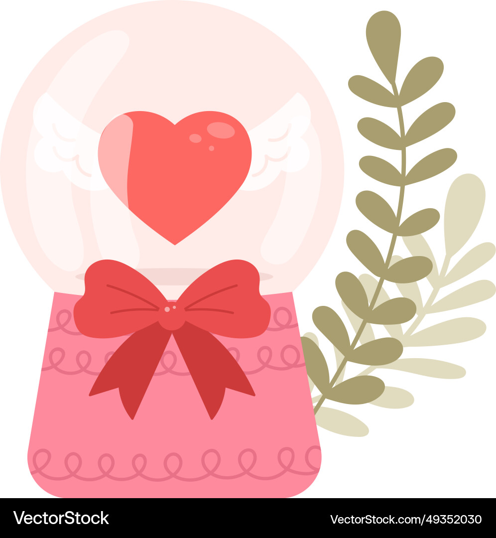 Glass globe with heart Royalty Free Vector Image