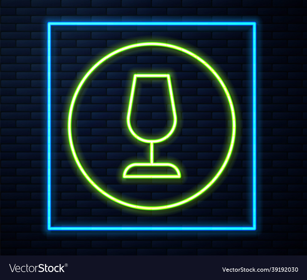 Glowing neon line fragile broken glass symbol Vector Image