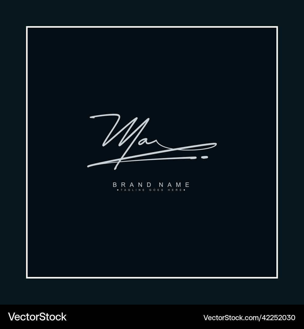 Initial letter ma logo - handwritten signature Vector Image