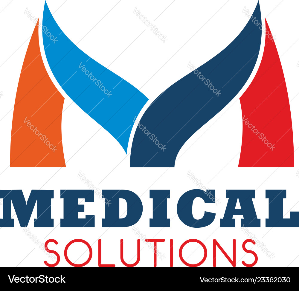 M letter icon for medical solutions Royalty Free Vector
