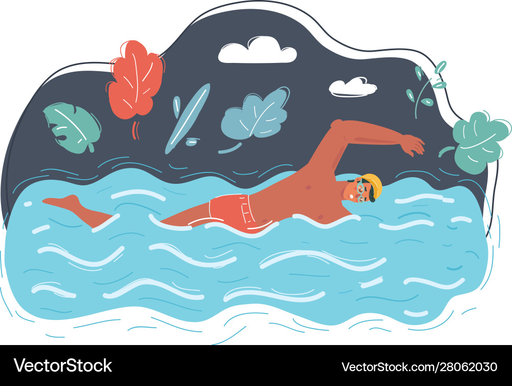 Male swimmer swimming Royalty Free Vector Image