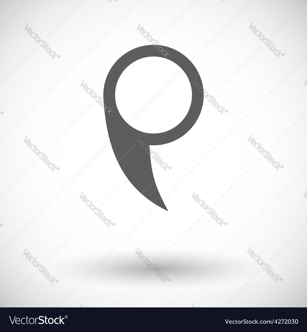 Map pointer single flat icon Royalty Free Vector Image