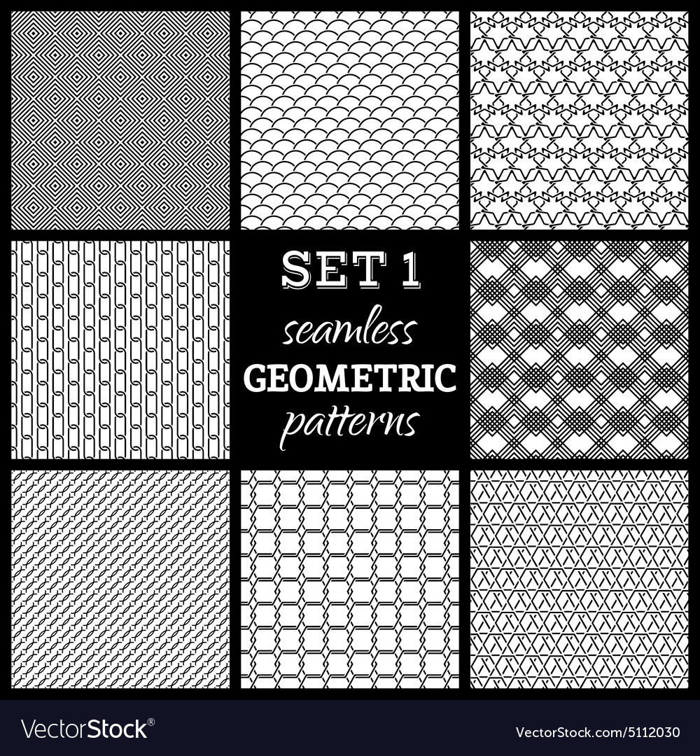 Set 1 seamless geometric patterns Royalty Free Vector Image