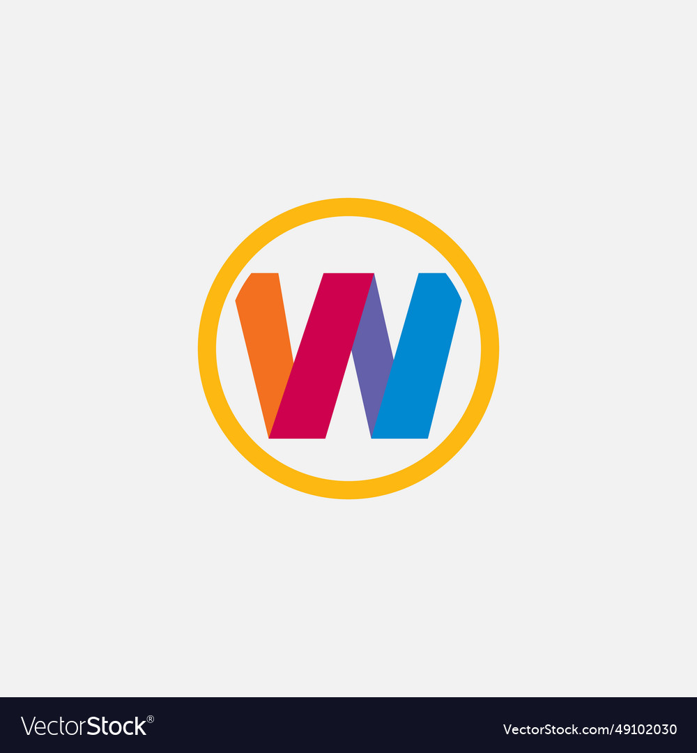 W letters colorful monogram logo design Royalty Free Vector