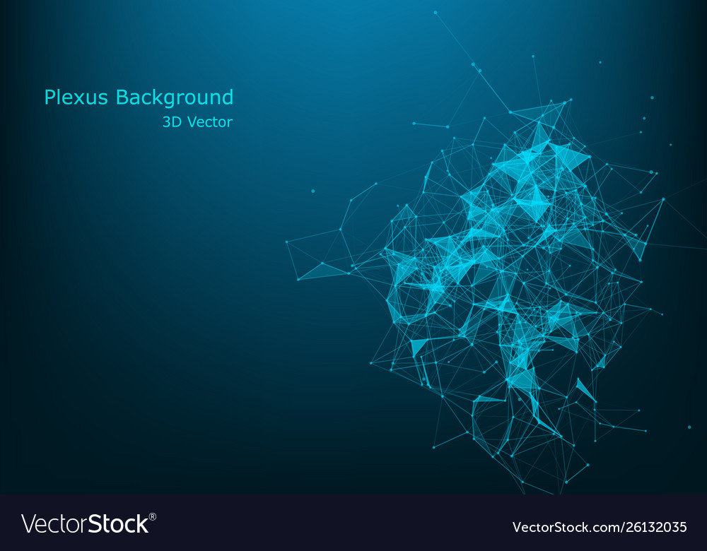 Abstract Particles And Lines Plexus Effect Vector Image