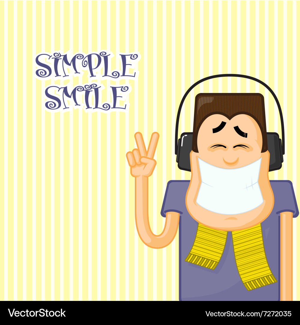 Cartoon man with music Royalty Free Vector Image