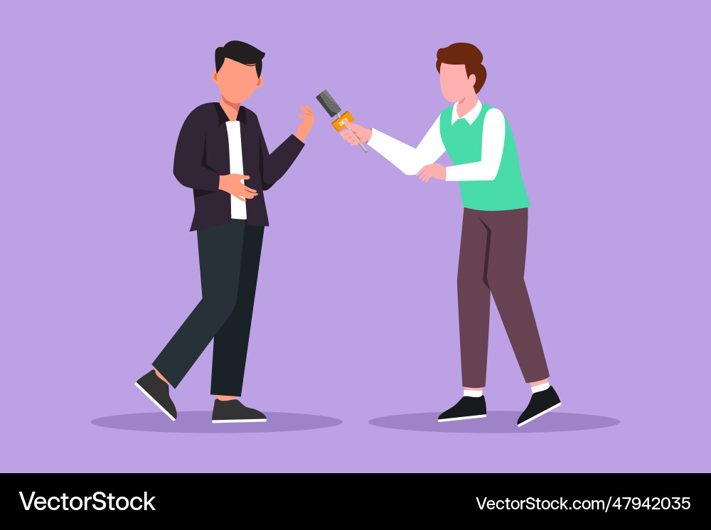 Character flat drawing male journalist Royalty Free Vector