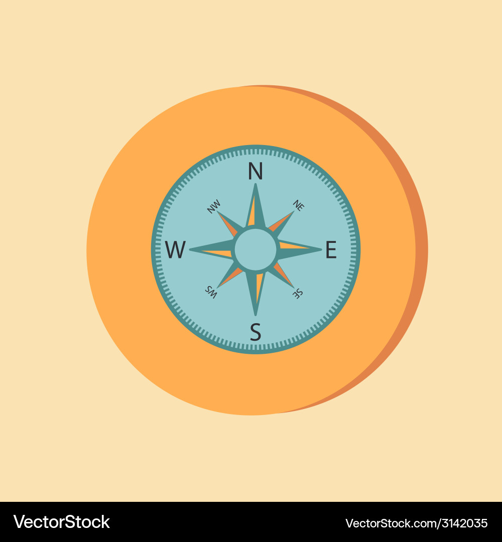 Compass icon orienteering traveling or camping Vector Image
