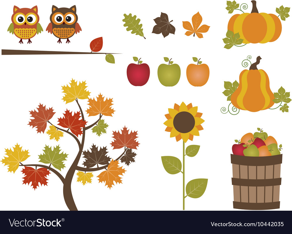 Fall set Royalty Free Vector Image - VectorStock