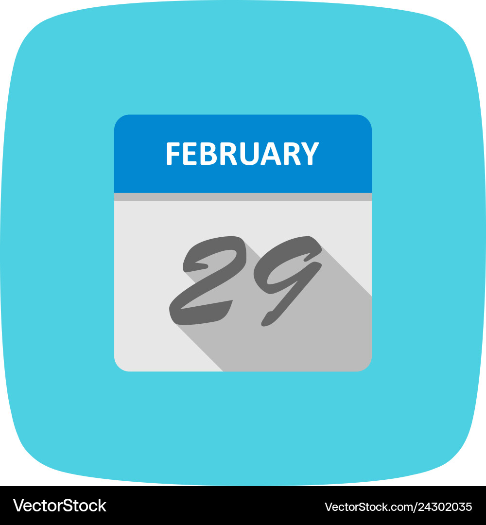 February 29th date on a single day calendar Vector Image