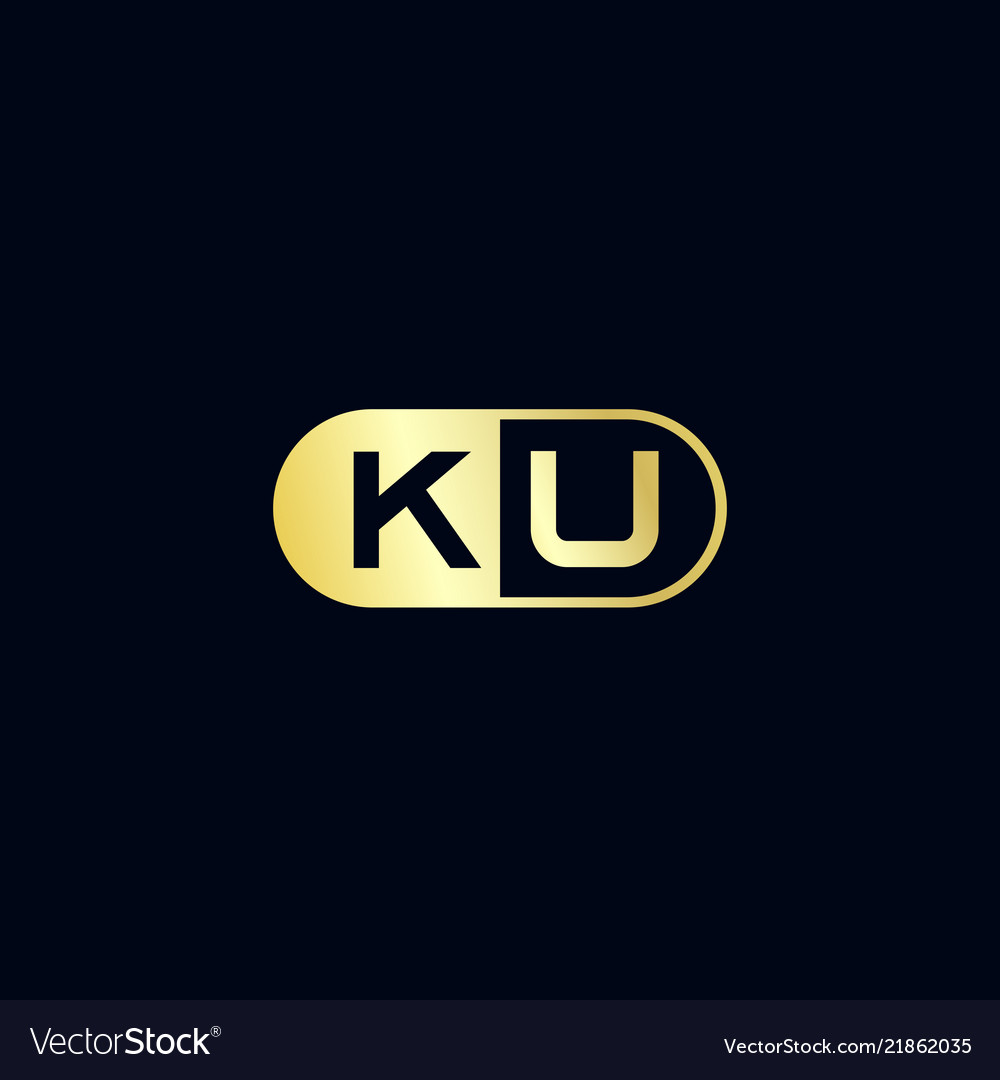 Initial letter ku logo template design Royalty Free Vector