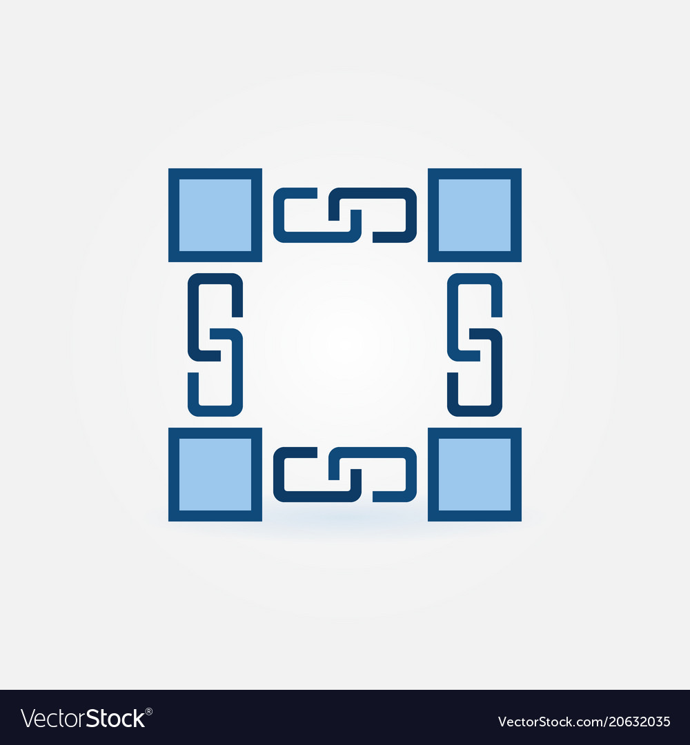 Minimal Blockchain Technology Icon Or Logo Element
