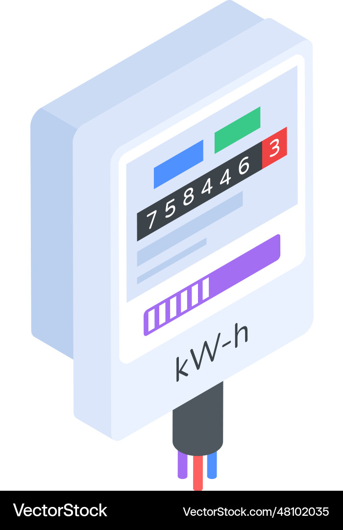 Modern isometric icon of wattmeter Royalty Free Vector Image