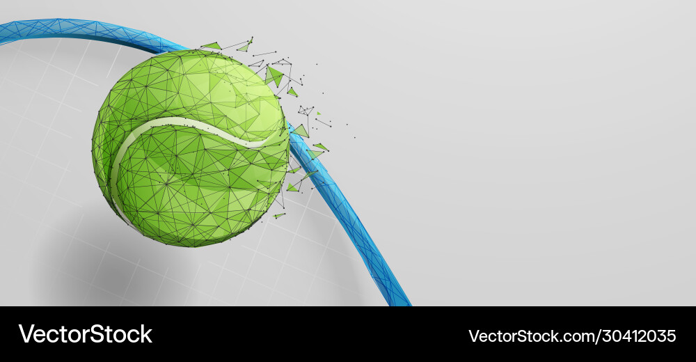 Tennis ball on racket from lines triangles Vector Image