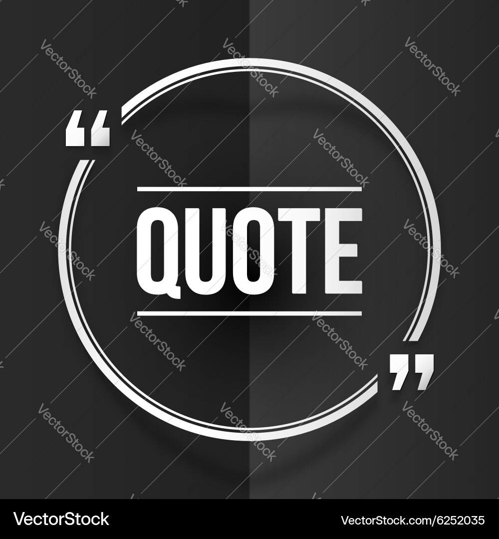 White round quote frame at black folded paper Vector Image