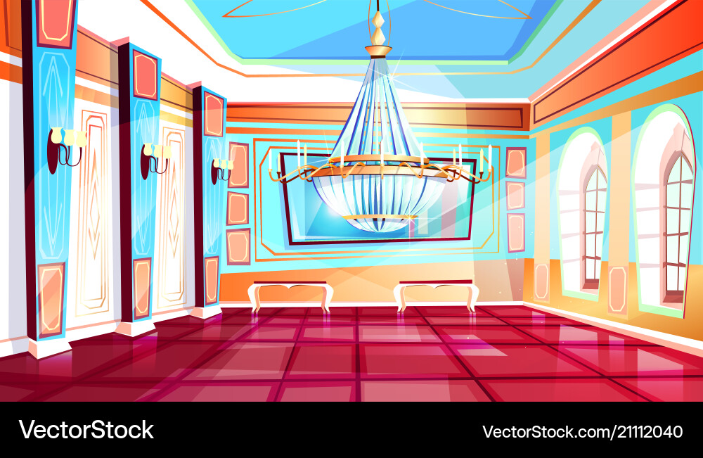 Ballroom with chandelier Royalty Free Vector Image