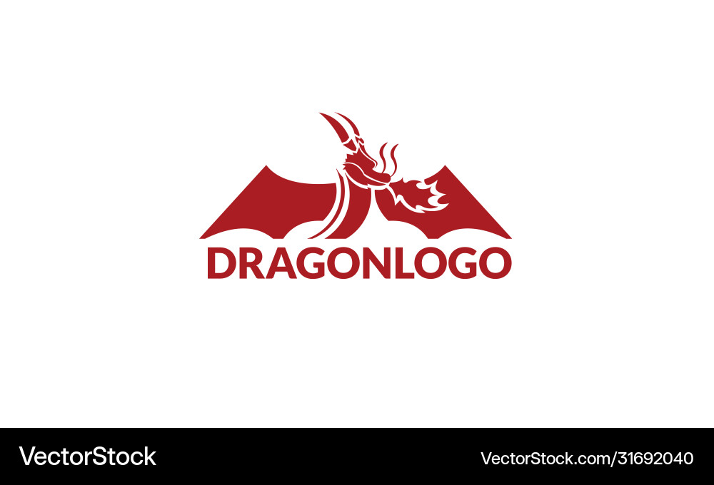Dragon logo with hed can for company Royalty Free Vector