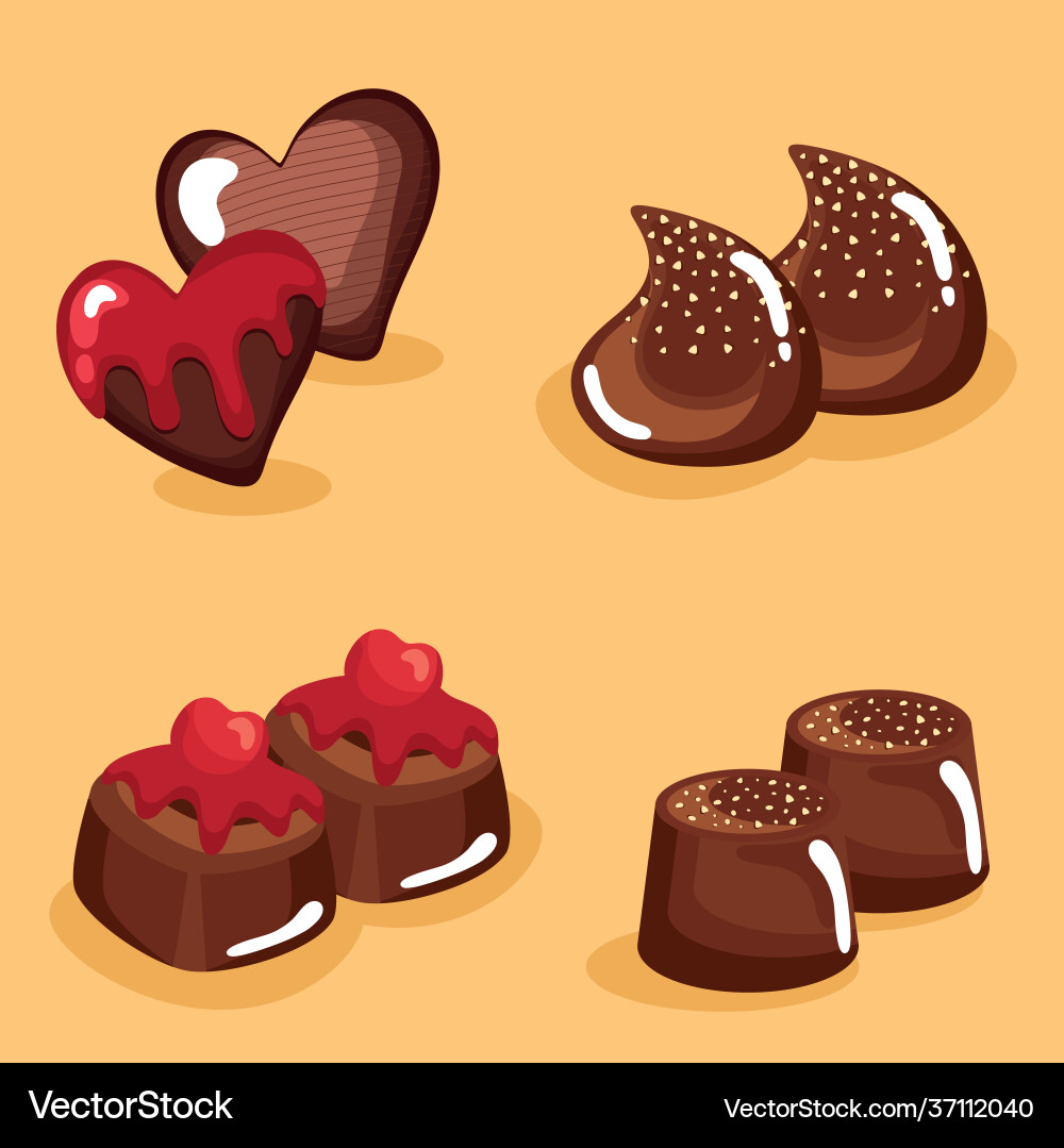 Eight chocolates candies Royalty Free Vector Image
