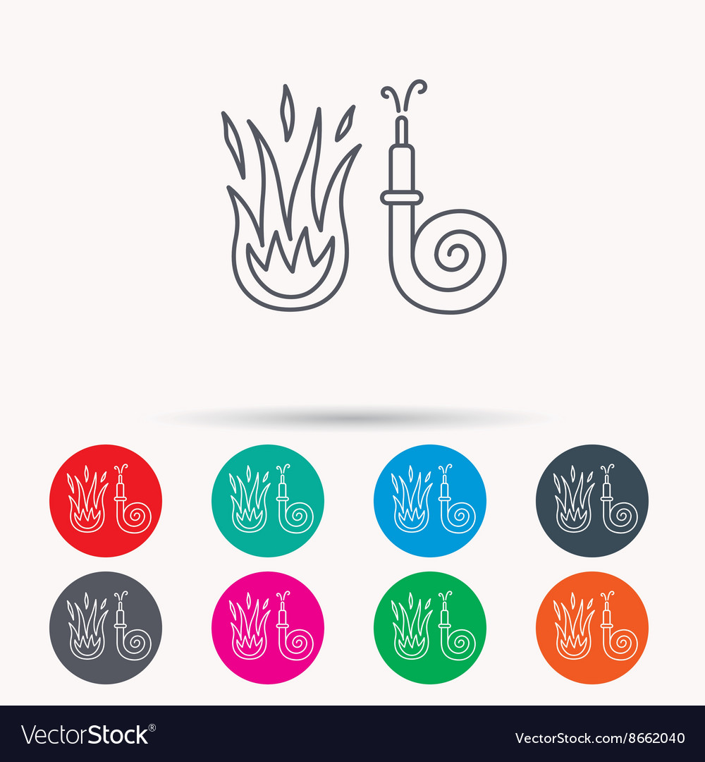 Fire hose reel icon firefighters station sign Vector Image