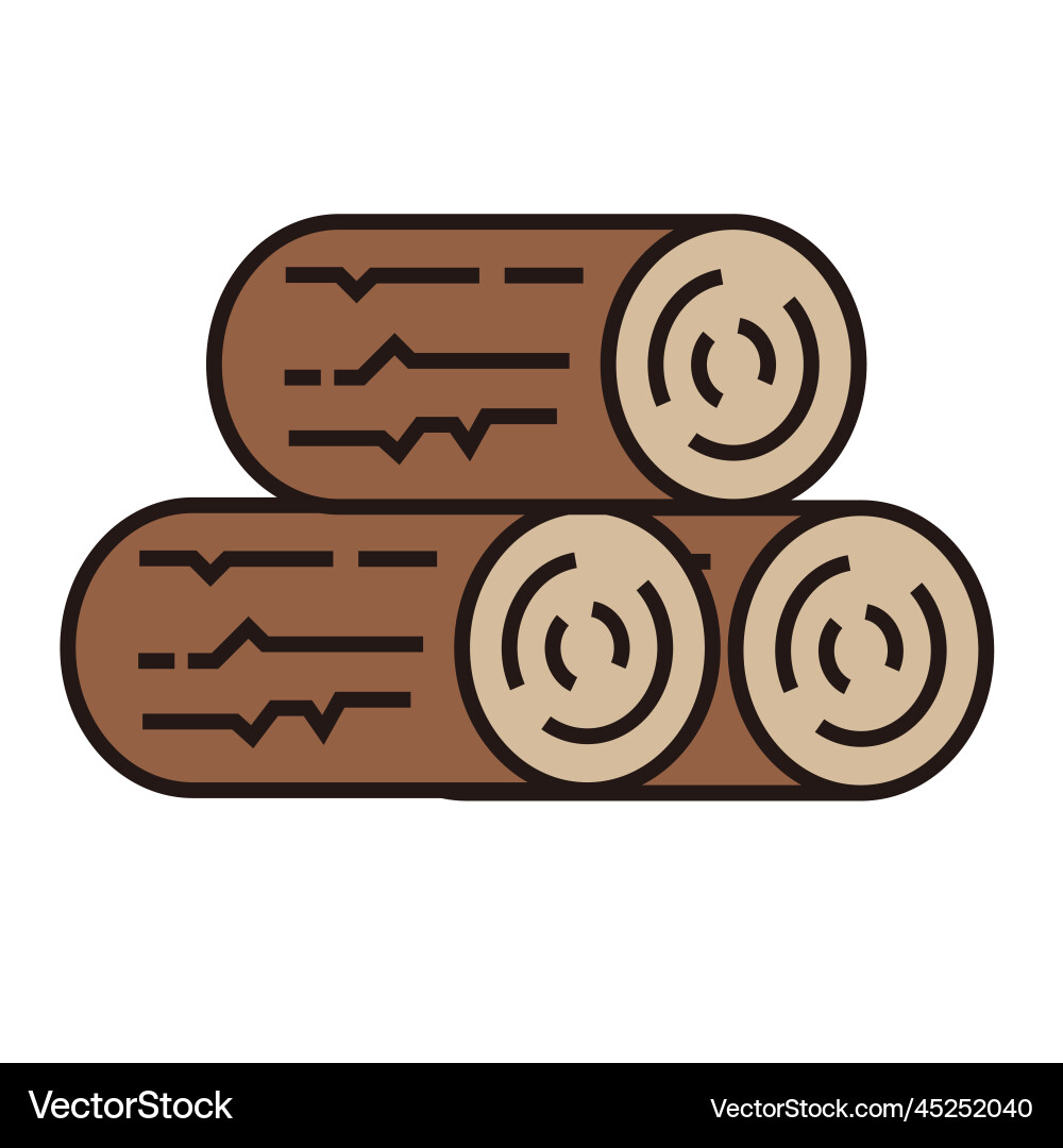 Firewood icon or log wood Royalty Free Vector Image