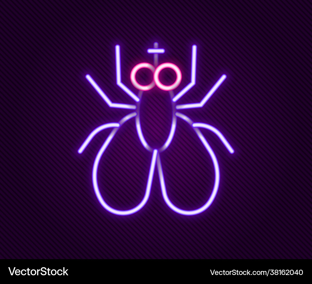 Glowing neon line insect fly icon isolated Vector Image