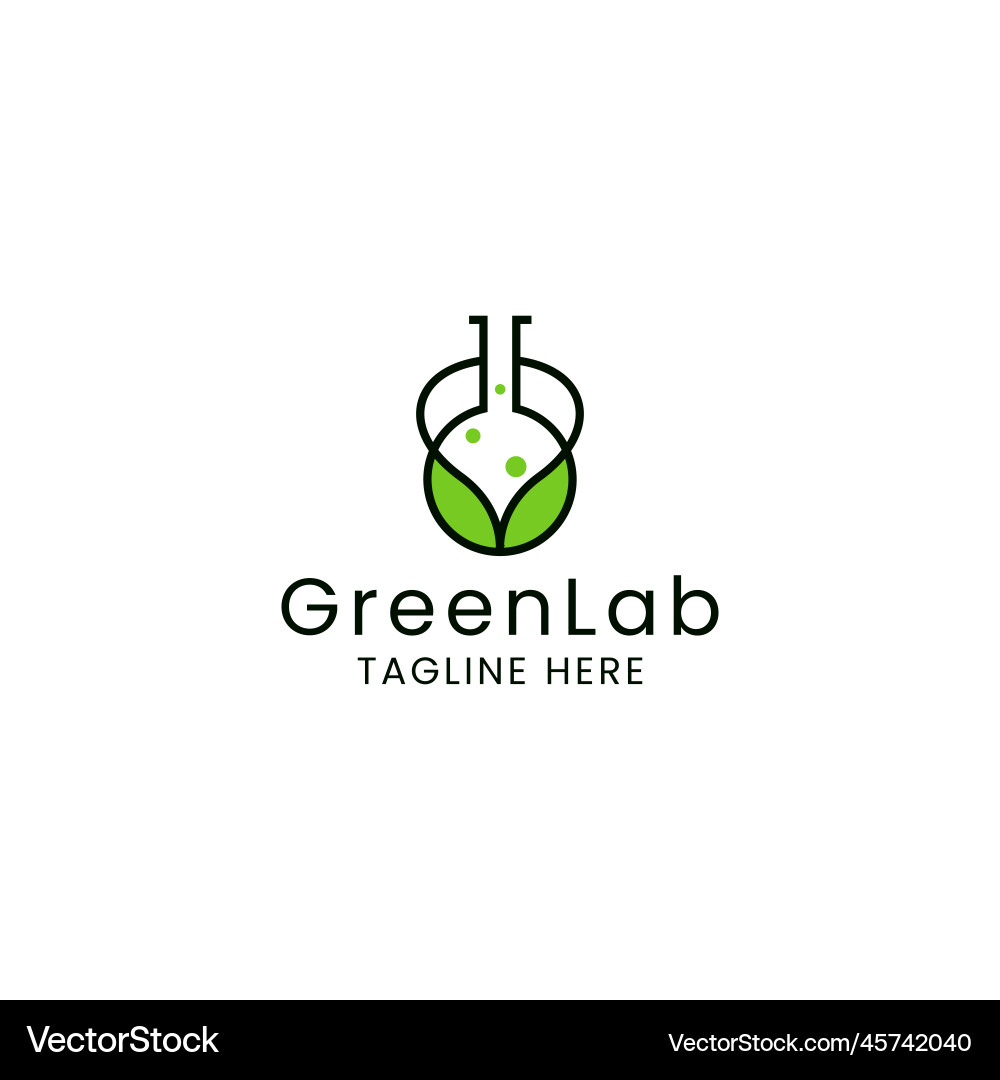 Green chemical lab logo icon design template Vector Image