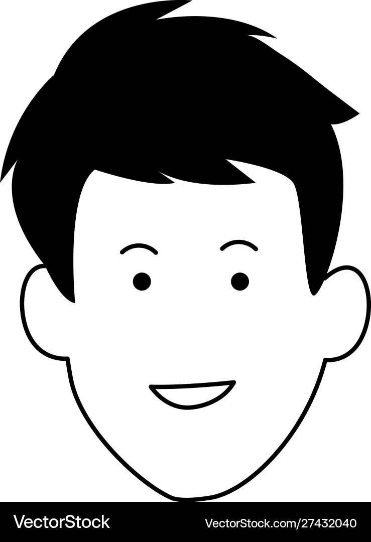 Happy boy icon black and white design Royalty Free Vector
