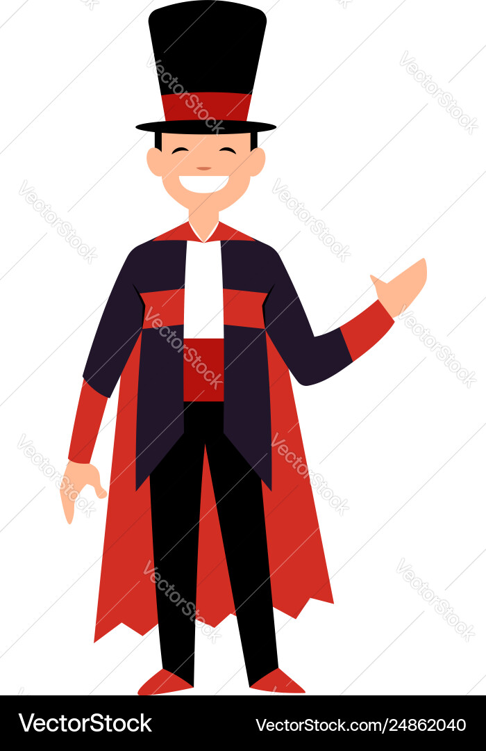 Happy magician character on a white background Vector Image