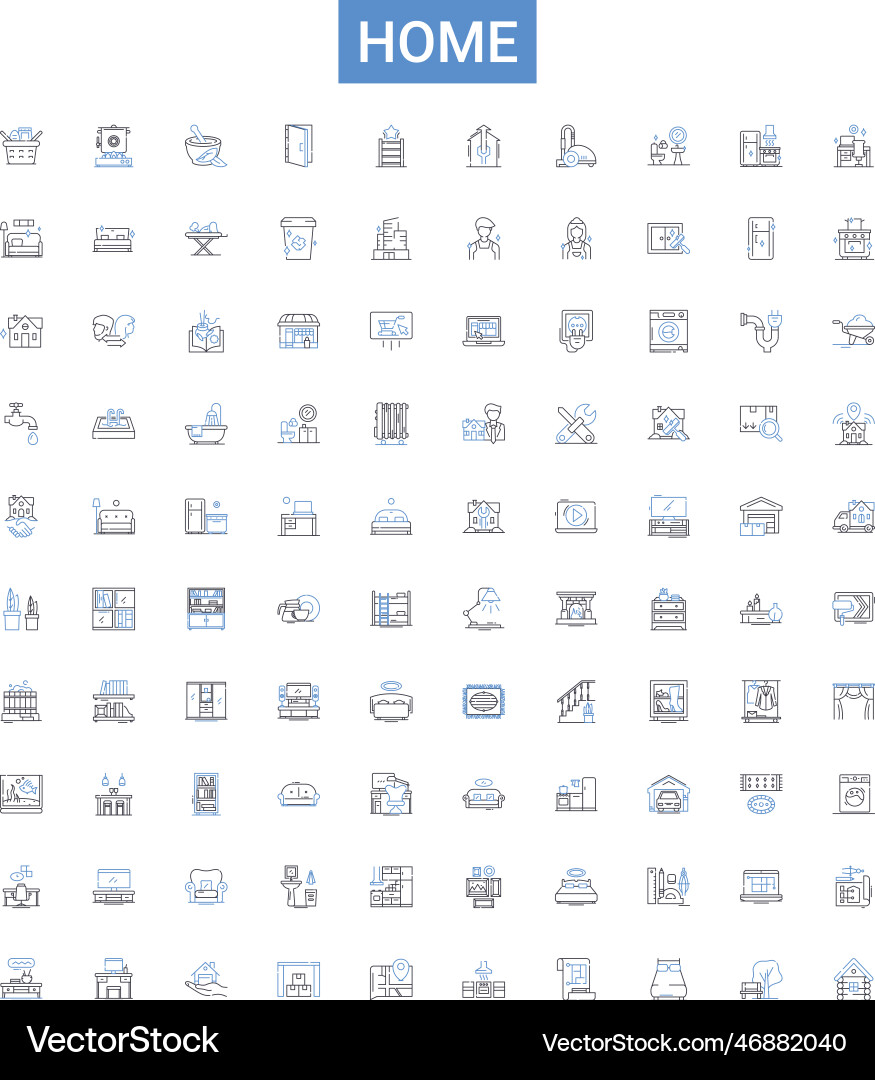 Home outline icons collection house abode Vector Image