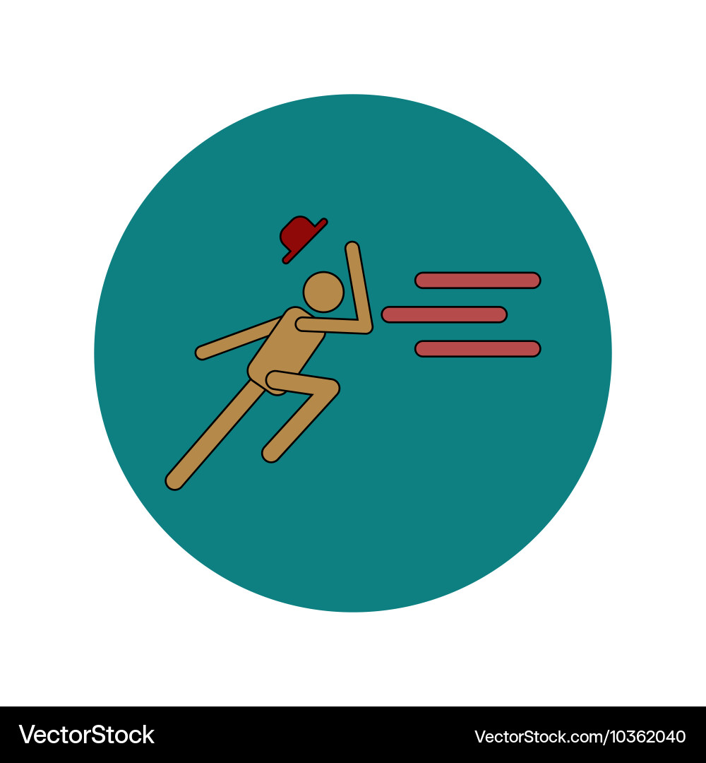 In flat design of man running Royalty Free Vector Image