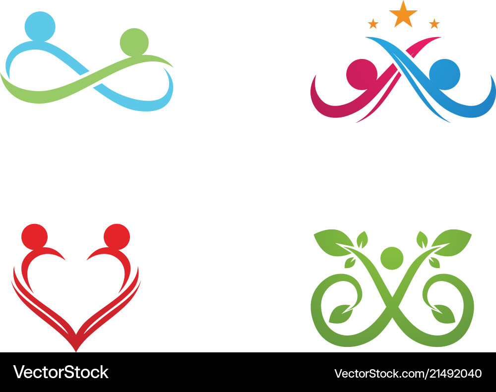 Infinity people adoption and community care logo Vector Image