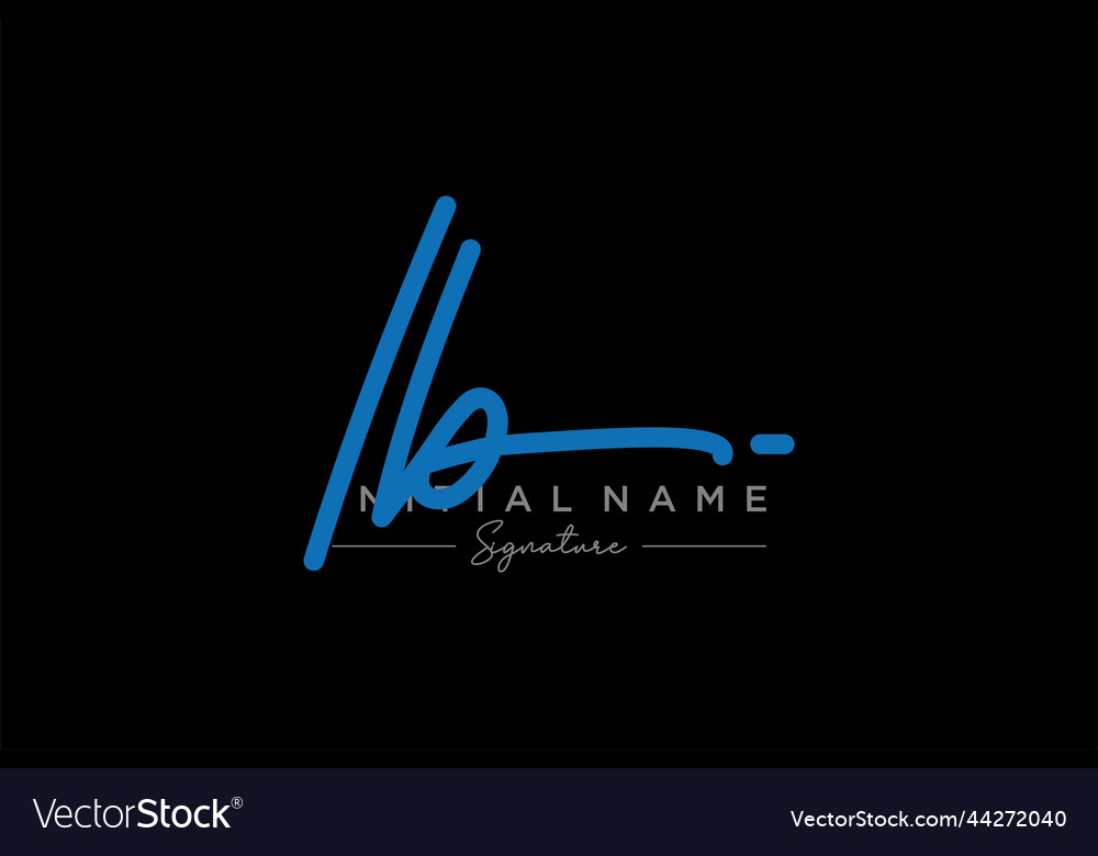 Initial ib signature logo template hand drawn Vector Image
