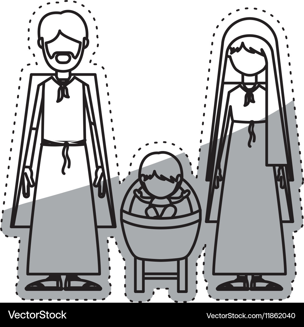 Isolated holy family design Royalty Free Vector Image
