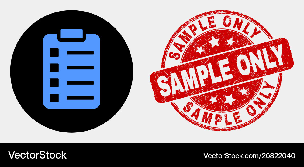 Items pad icon and grunge sample only seal Vector Image
