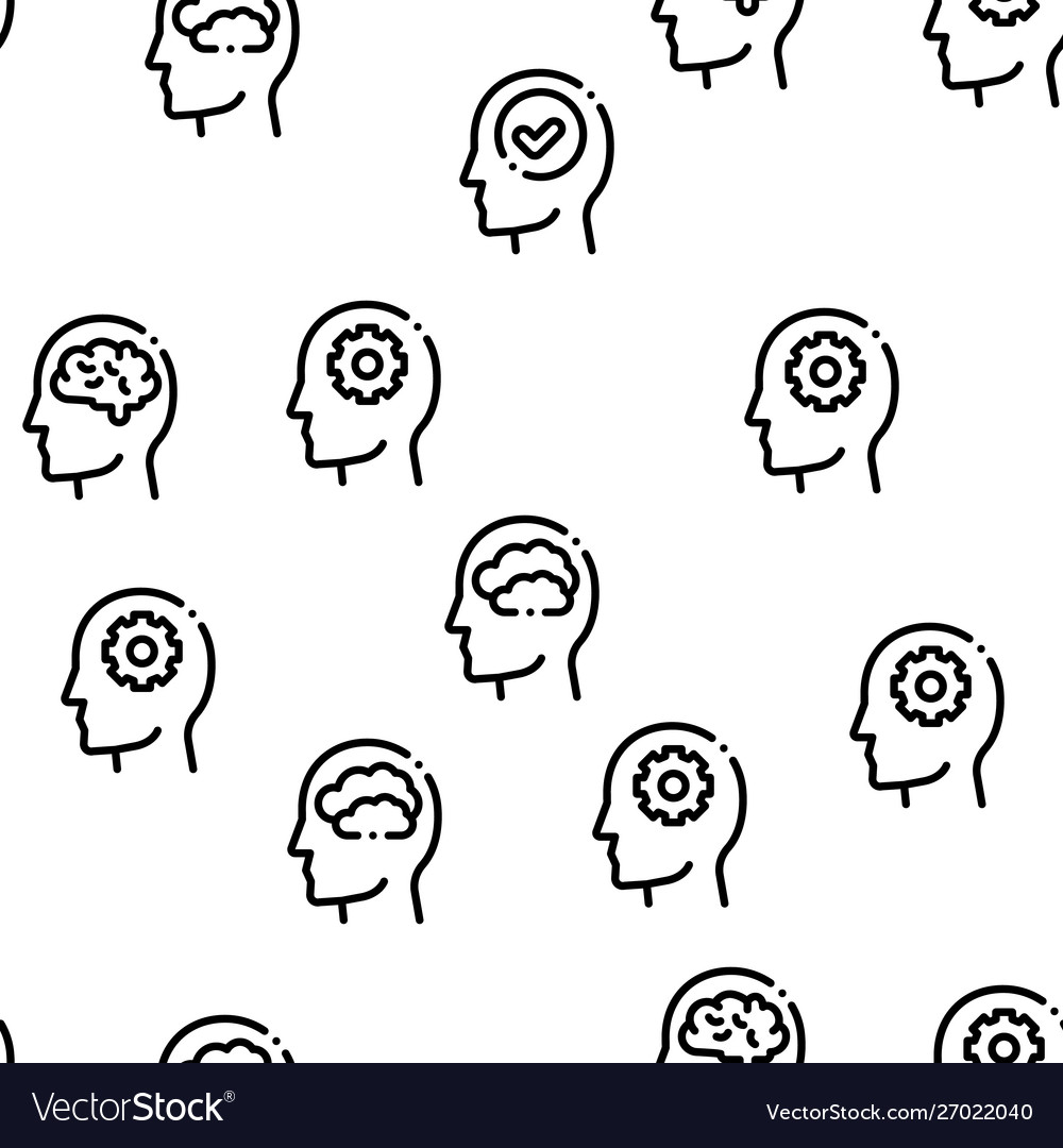 Mind seamless pattern Royalty Free Vector Image
