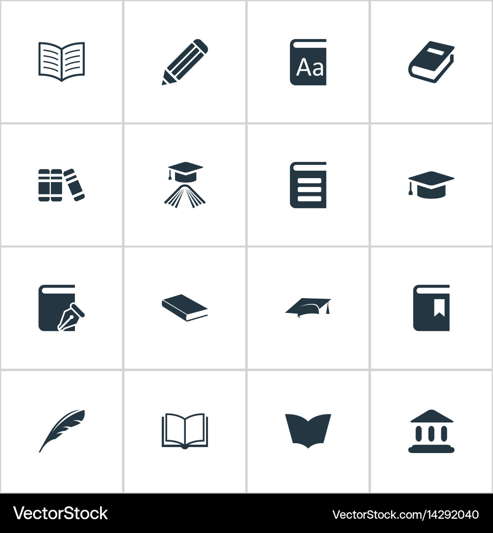 Set of simple reading icons Royalty Free Vector Image
