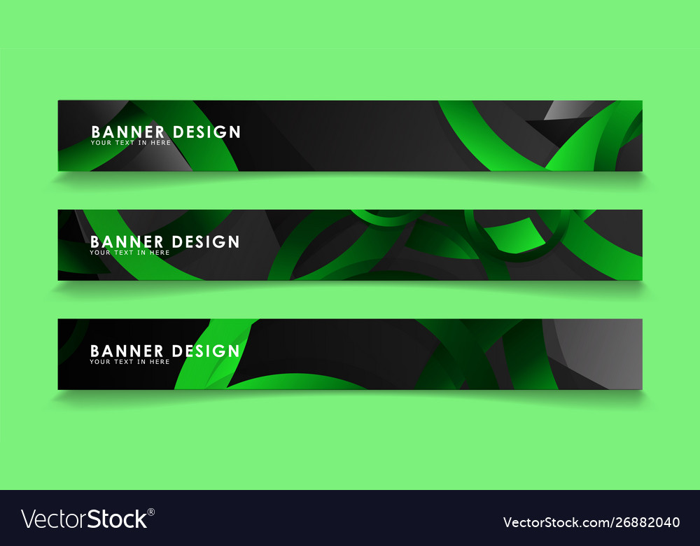 Set rectangular banners with background dark Vector Image