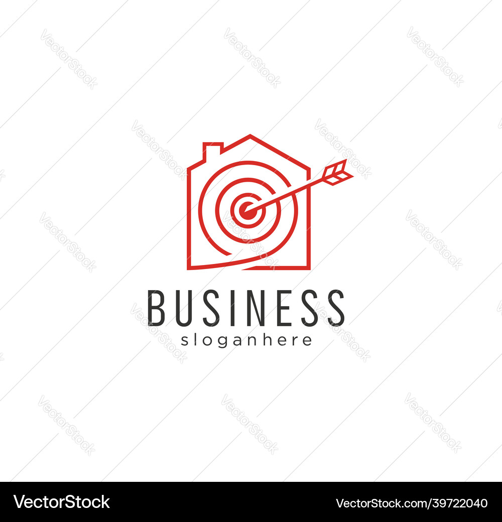 Target arrow house logo designs template home icon