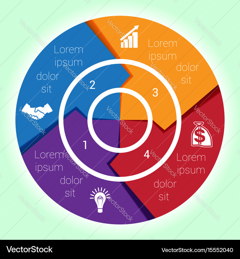 Template cyclic diagramme for infographic four Vector Image