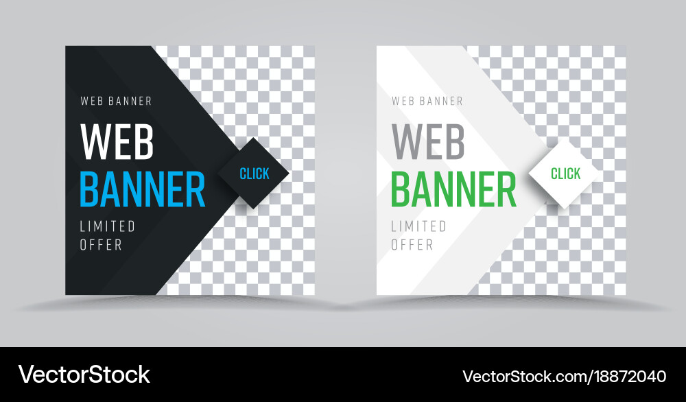 Template of square web banners with a place Vector Image