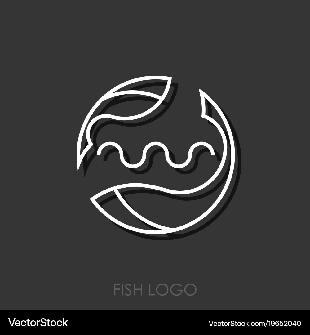 Zodiac sign pisces logo Royalty Free Vector Image