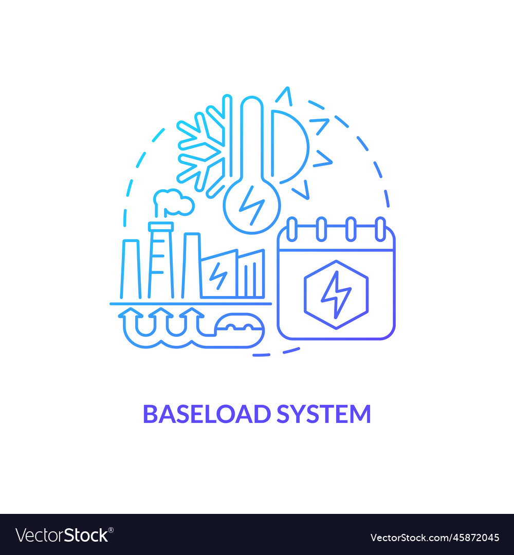 Baseload system blue gradient concept icon Vector Image