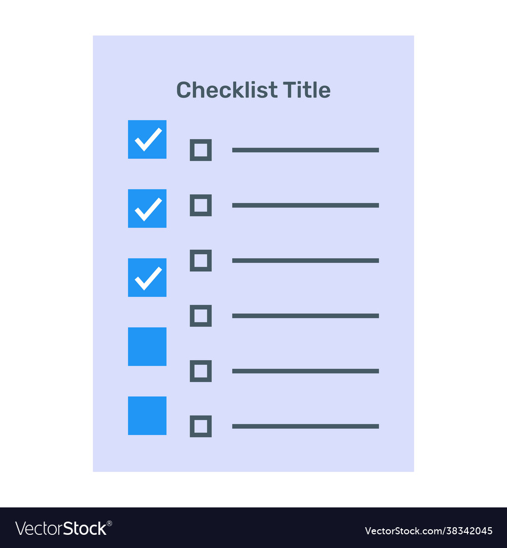 Checklist layout Royalty Free Vector Image - VectorStock