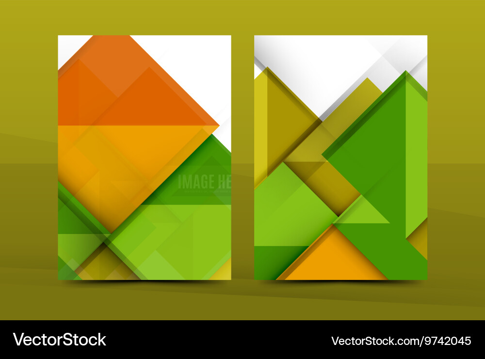 Colorful geometric a4 business print template Vector Image
